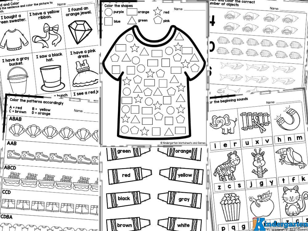 Kindergarten Colouring Worksheets