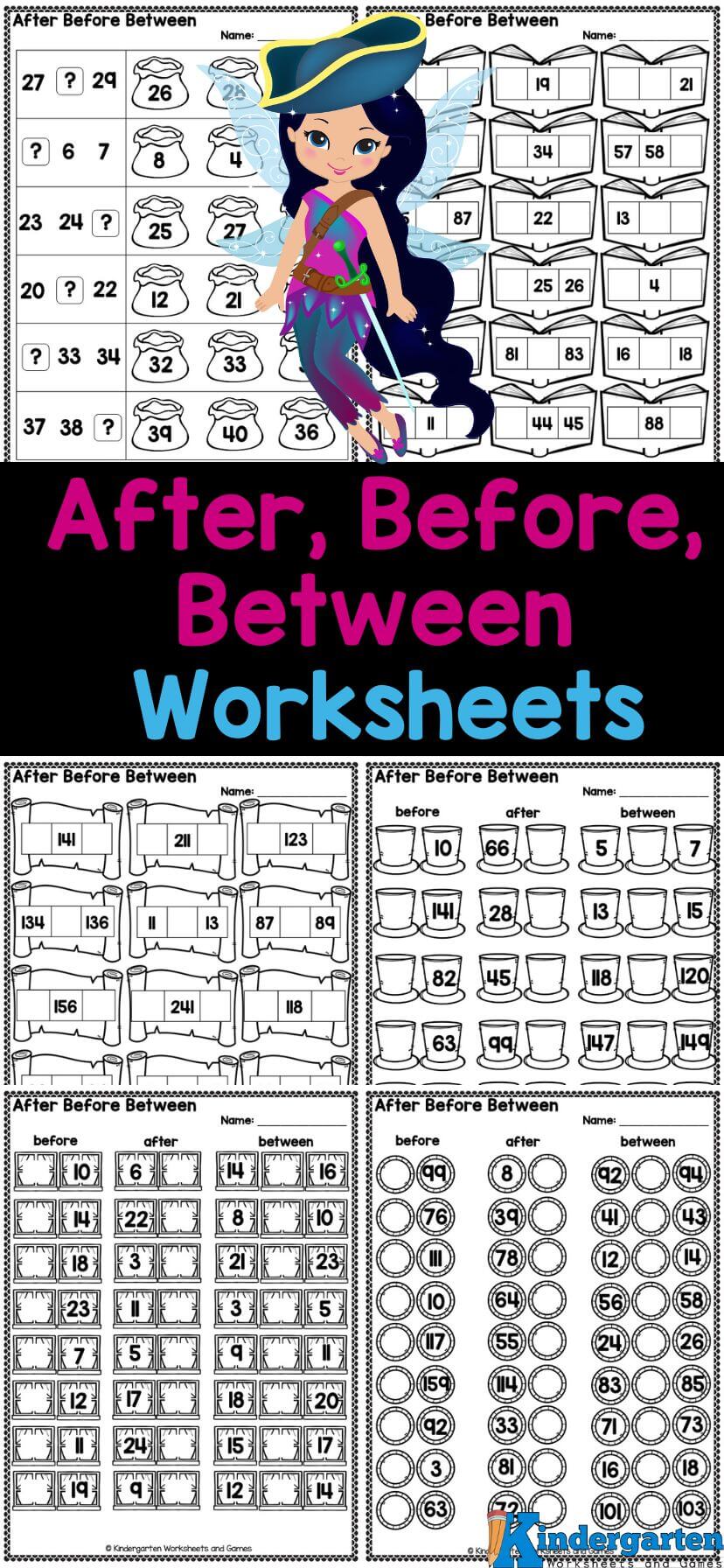 Before and After Number Worksheets for Kindergarten (0-100)