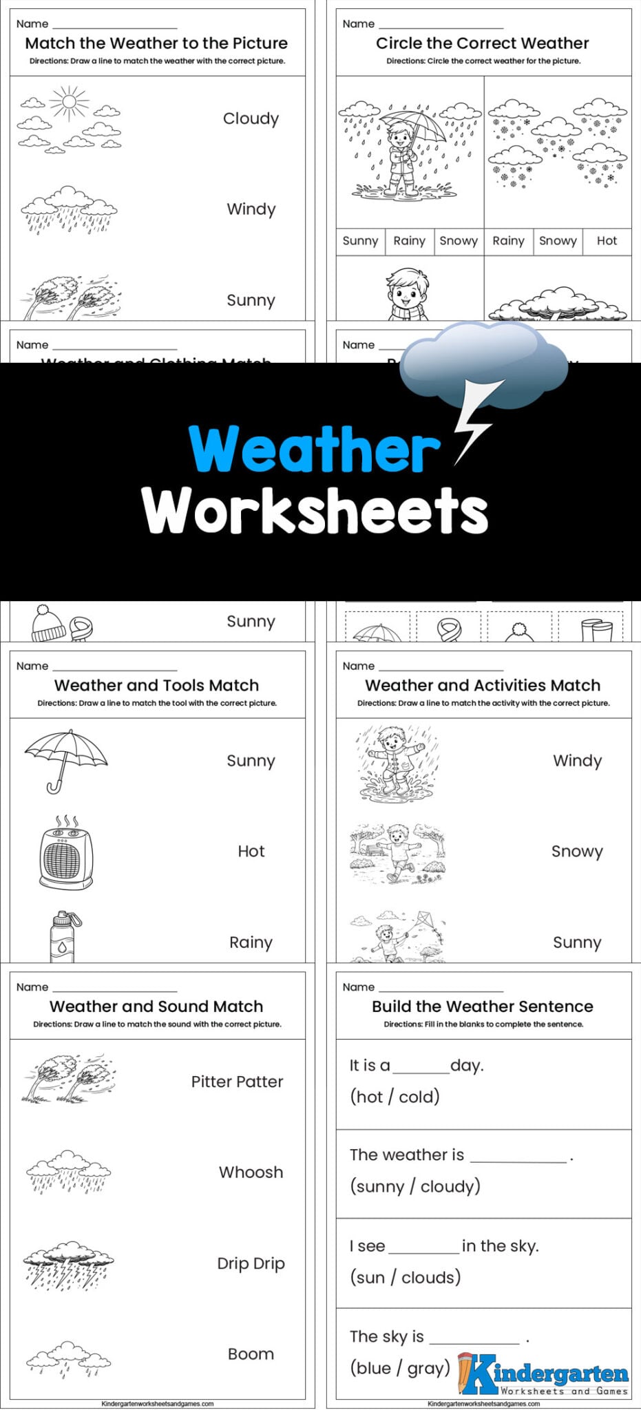 Weather Worksheets for Kindergarten