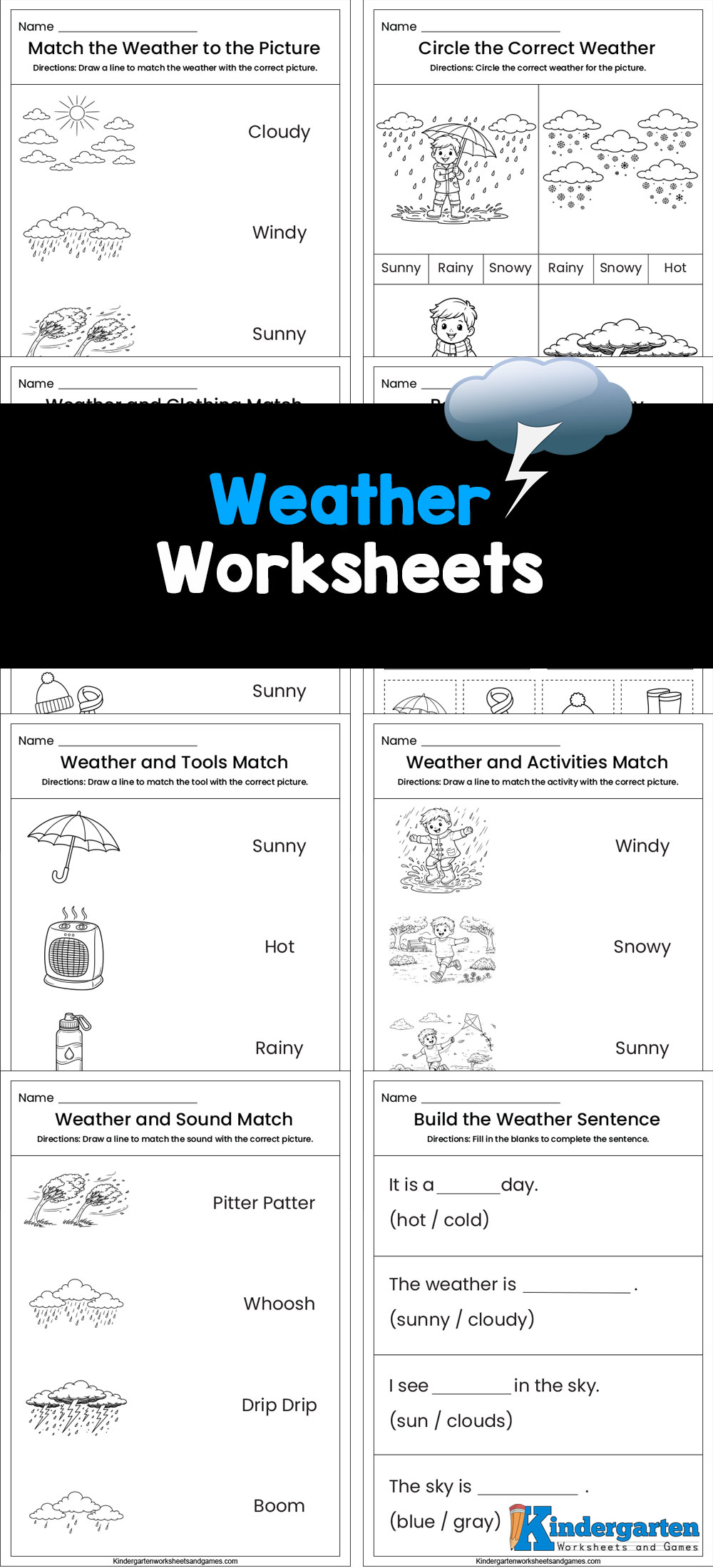 Weather Worksheets for Kindergarten